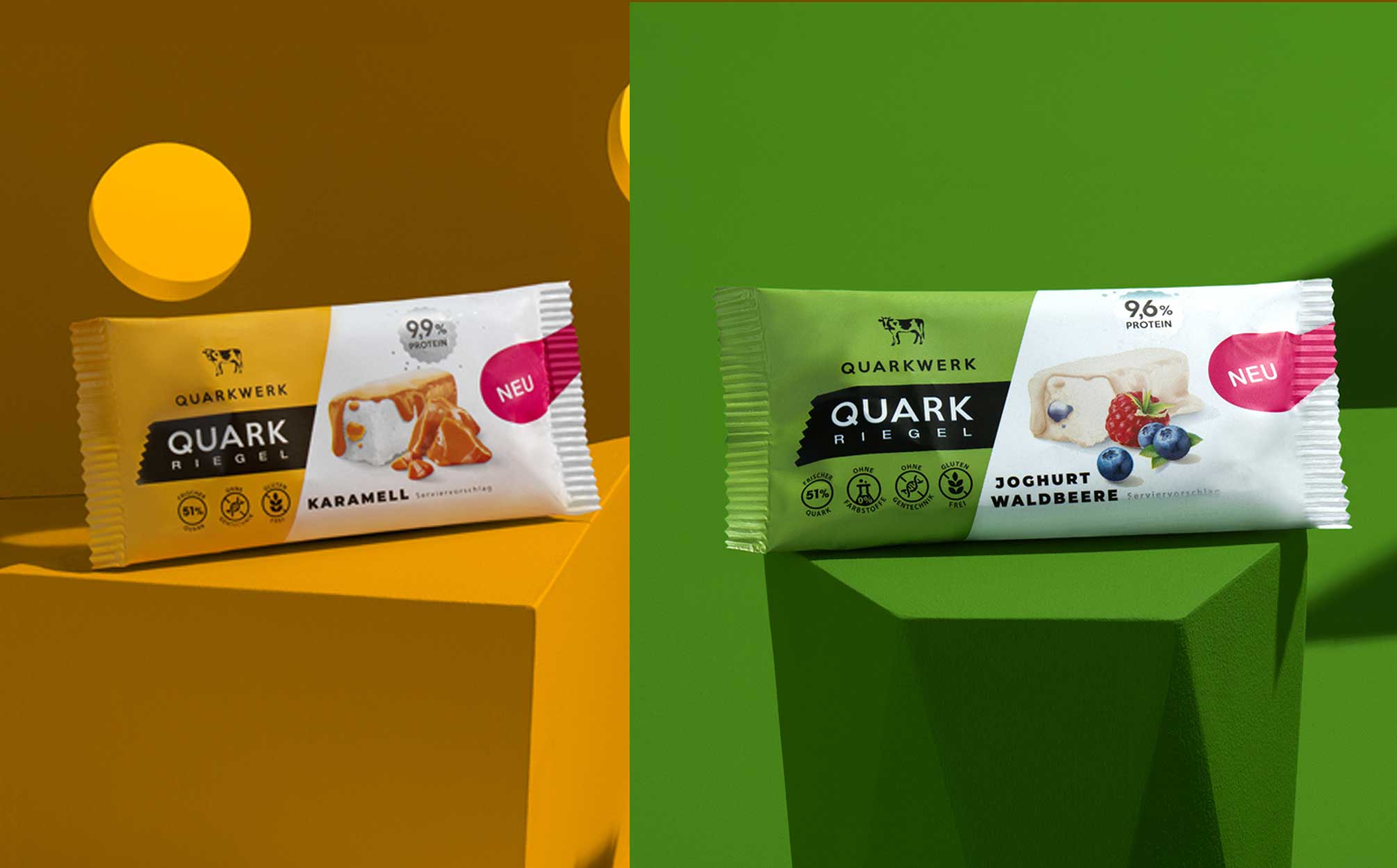 Frischer Quark in innovativer Riegel Form: Quark Snacks für unterwegs ...
